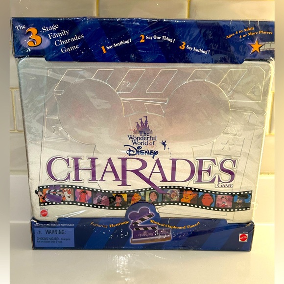 Disney | Games | Mattel Wonderful World Of Disney Charades Game Metal ...